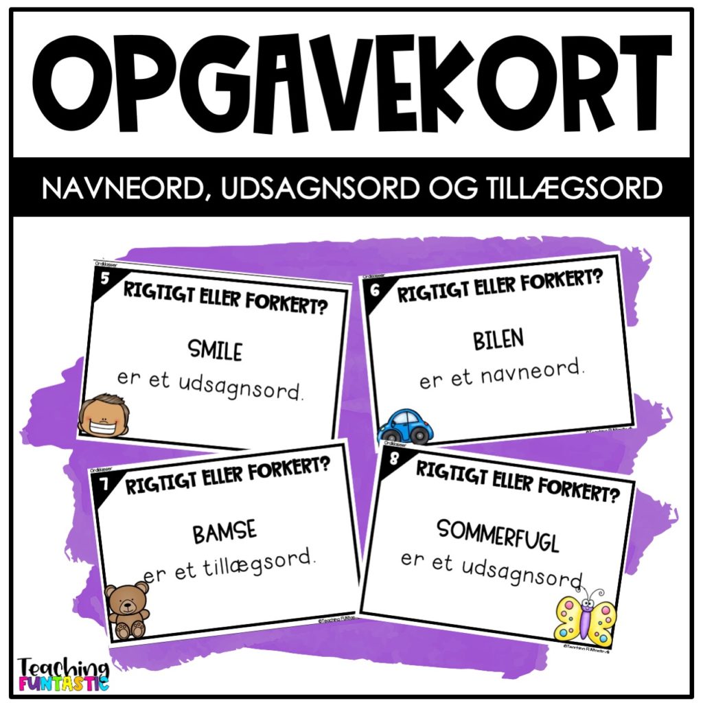 Opgavekort ordklasserOpgavekort ordklasser 1 - Teaching Funtastic