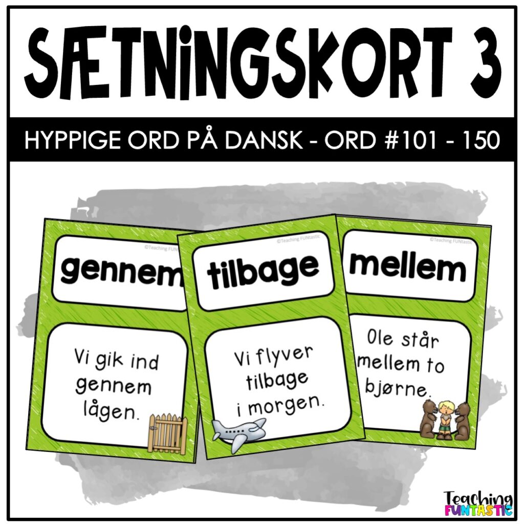 Ordkort Hyppige ord sæt 3 - Teaching Funtastic